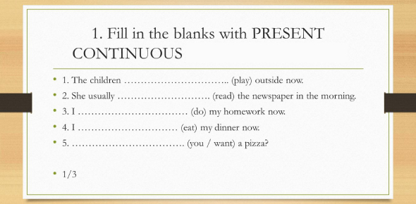 Grammar Quiz: Fill In The Blanks With Present Continuous Tense ...